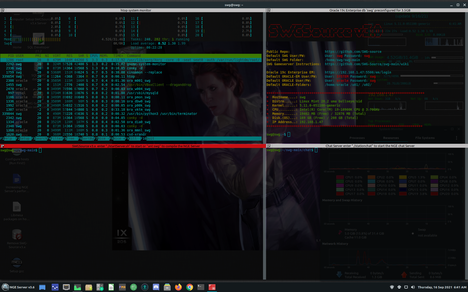 Installed: Chrome, GitKraken, Firefox, Atom, Apache, phpmyadmin, Terminator terminal, mariadb-server